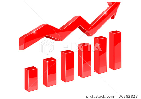 Red financial graph - Stock Illustration [36582828] - PIXTA