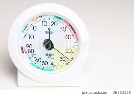 Thermo-hygrometer and copy space - Stock Photo [36583158] - PIXTA