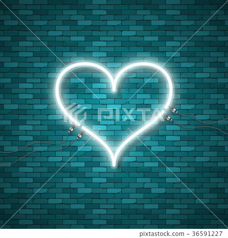 Bright heart. Retro blue neon heart sign - Stock Illustration [36591227 ...