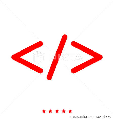 Symbol code icon . Different color . - Stock Illustration [36591360 ...