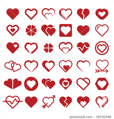 collection of heart symbol - Stock Illustration [36592846] - PIXTA