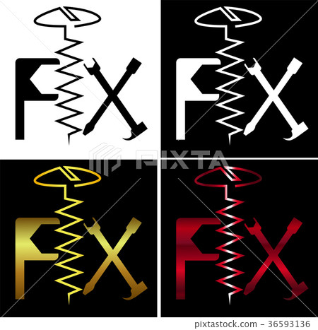abstract inscription fix screw business logo - Stock Illustration ...