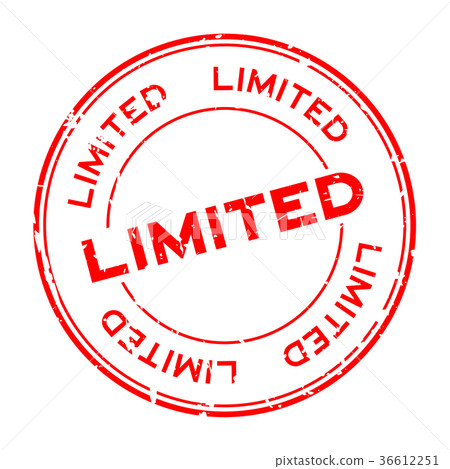 Grunge red limited round rubber seal stamp - Stock Illustration [36612251] - PIXTA