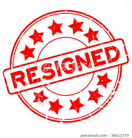 Grunge red resigned wording round rubber stamp - Stock Illustration ...