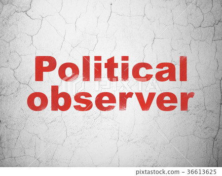 Politics concept: Political Observer on wall - Stock Illustration ...