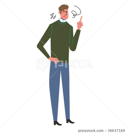 Troubled man illustration - Stock Illustration [36637169] - PIXTA