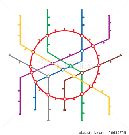 Metro Map Vector. Subway Map Design Template - Stock Illustration ...