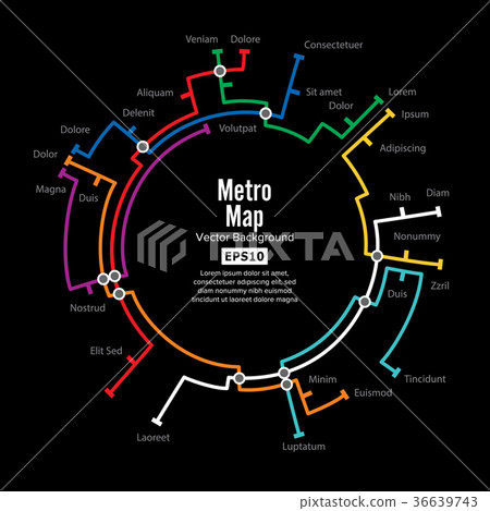 Metro Map Vector. Template Of City Transportation - Stock Illustration ...