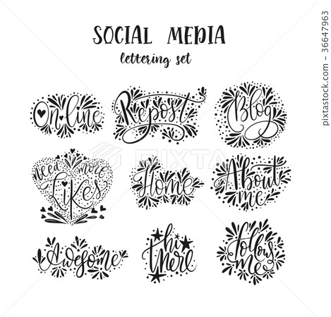 Social media lettering set. - Stock Illustration [36647963] - PIXTA