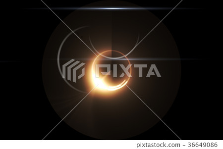 Red lunar eclipse moon light flare in space - Stock Illustration ...