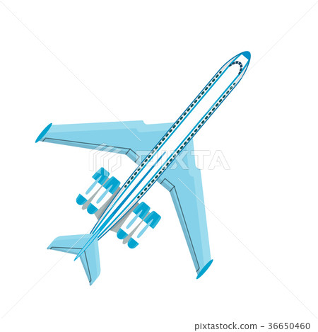 Vector airplane illustration plane top view and - Stock Illustration ...