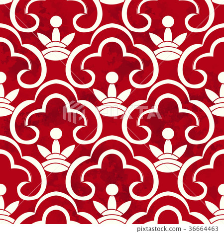 Seamless Vintage Red Chinese Flower Background - Stock Illustration ...