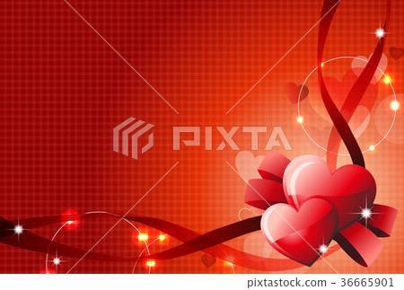Heart and ribbon background - Stock Illustration [36665901] - PIXTA