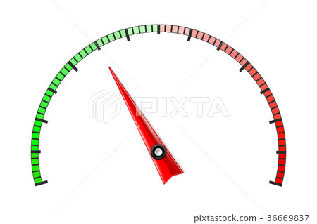 Universal gage scale. Red and green semi circle - Stock Illustration ...