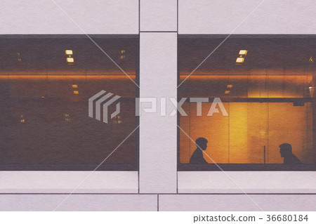Office building boss and subordinate image... - Stock Illustration ...