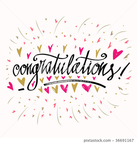 Congratulations calligraphy card. - Stock Illustration [36691167] - PIXTA