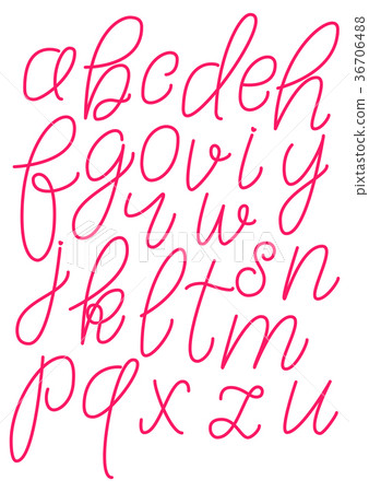 Lowercase red hand drawn letters isolated on white - Stock Illustration ...