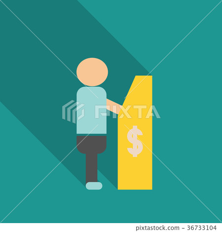 Man customer standing near atm machine and holding - Stock Illustration ...