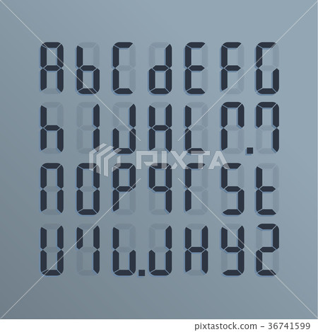 A realistic electronic alphabet from A to Z. - Stock Illustration ...