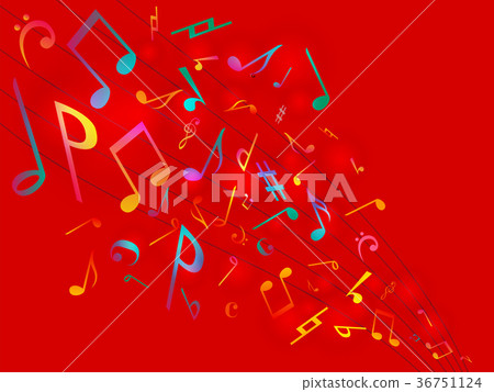 Music music, background illustration poster red - Stock Illustration ...