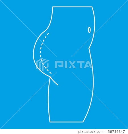 Plastic surgery of buttocks icon, outline style - Stock Illustration ...