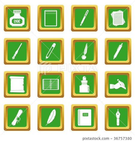 Writing icons set green - Stock Illustration [36757380] - PIXTA