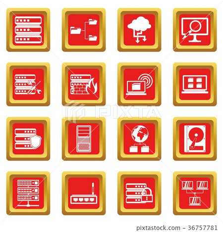 Big data icons set red - Stock Illustration [36757781] - PIXTA