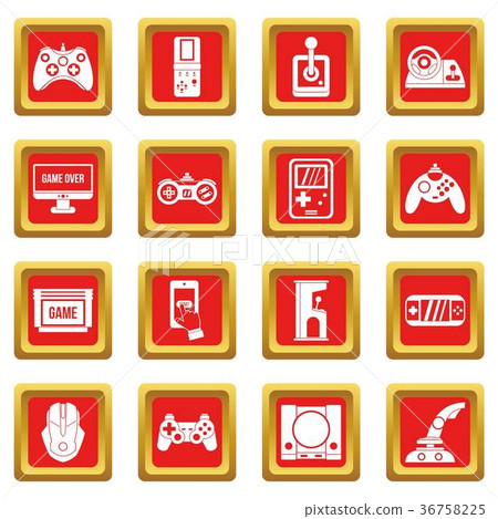 Video game icons set red - Stock Illustration [36758225] - PIXTA