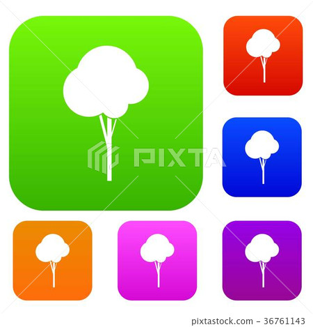Fluffy tree set collection - Stock Illustration [36761143] - PIXTA