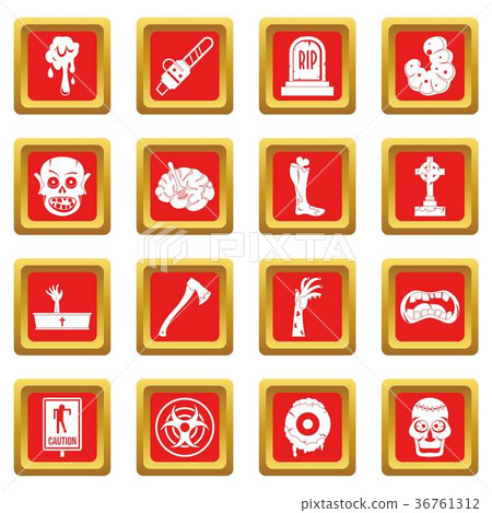 Zombie icons set red - Stock Illustration [36761312] - PIXTA