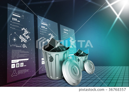 Laptop in trash bin - Stock Illustration [36768357] - PIXTA