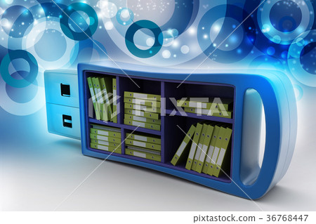 Usb drive with file folder - Stock Illustration [36768447] - PIXTA