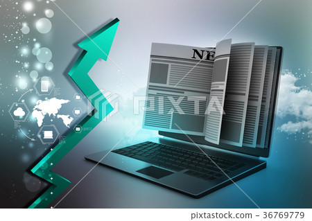News through a laptop screen concept for online ne - Stock Illustration ...