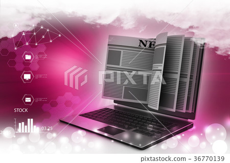 News through a laptop screen concept for online ne - Stock Illustration ...