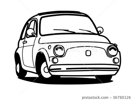 Old Italian compact car coloring style - Stock Illustration [36780126 ...