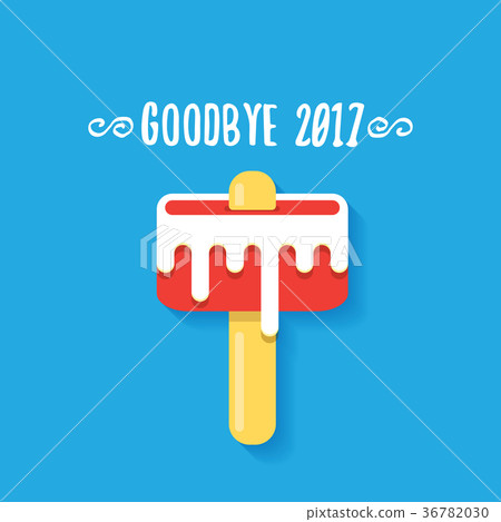 vector goodbye 2017 vector concept illustration - Stock Illustration ...