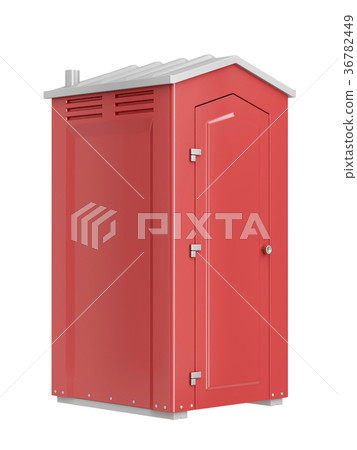 Red mobile toilet isolated on white-插圖素材 [36782449] - PIXTA圖庫