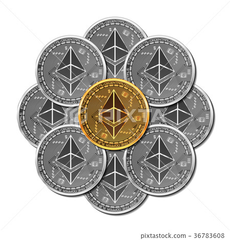 Set of gold and silver bitcoins - Stock Illustration [36783608] - PIXTA