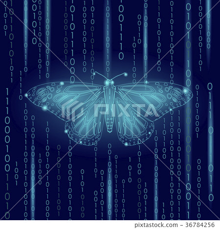 Technology nature concept. Binary code butterfly - Stock Illustration [36784256] - PIXTA
