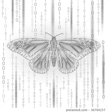 Technology nature concept. Binary code butterfly - Stock Illustration [36784257] - PIXTA