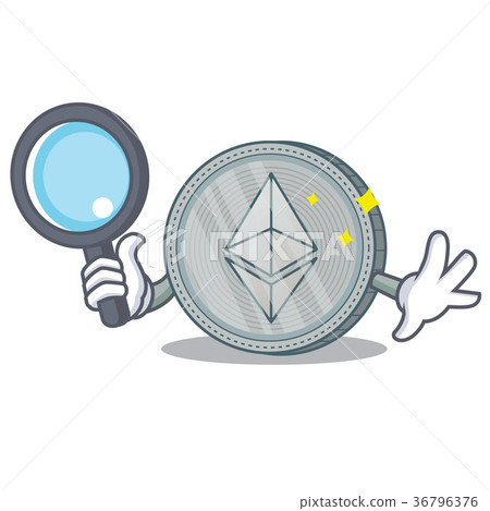 Detective Ethereum coin character cartoon - Stock Illustration ...