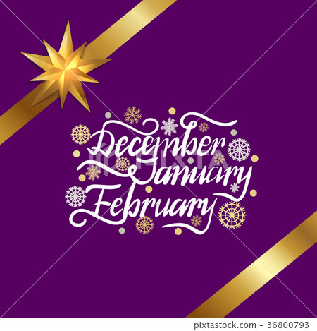 December January February Winter Month Inscription - Stock Illustration ...