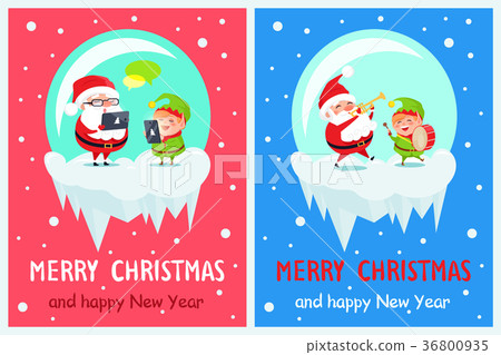 Merry Christmas Innovations Vector Illustration - Stock Illustration ...