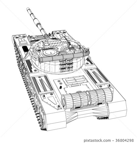 Blueprint of realistic tank - Stock Illustration [36804298] - PIXTA