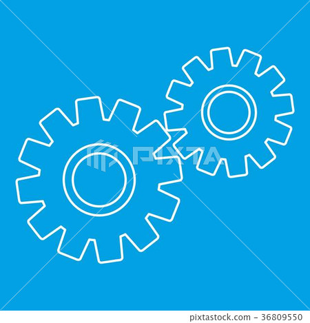 Two gears icon, outline style - Stock Illustration [36809550] - PIXTA