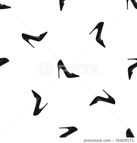 High heel shoe pattern seamless black - Stock Illustration [36809575 ...