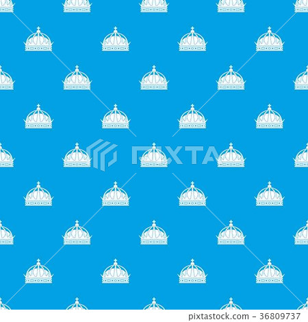 Crown pattern seamless blue-插圖素材 [36809737] - PIXTA圖庫