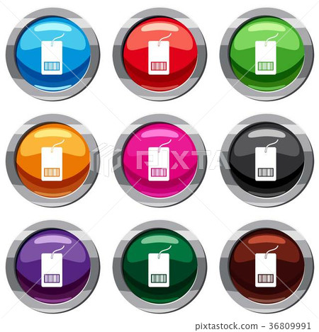 Tag with bar code set 9 collection - Stock Illustration [36809991] - PIXTA