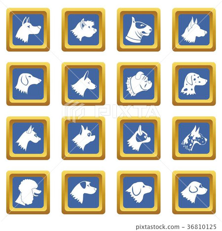 Dog icons set blue - Stock Illustration [36810125] - PIXTA