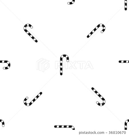 Candy cane pattern seamless black - Stock Illustration [36810670] - PIXTA